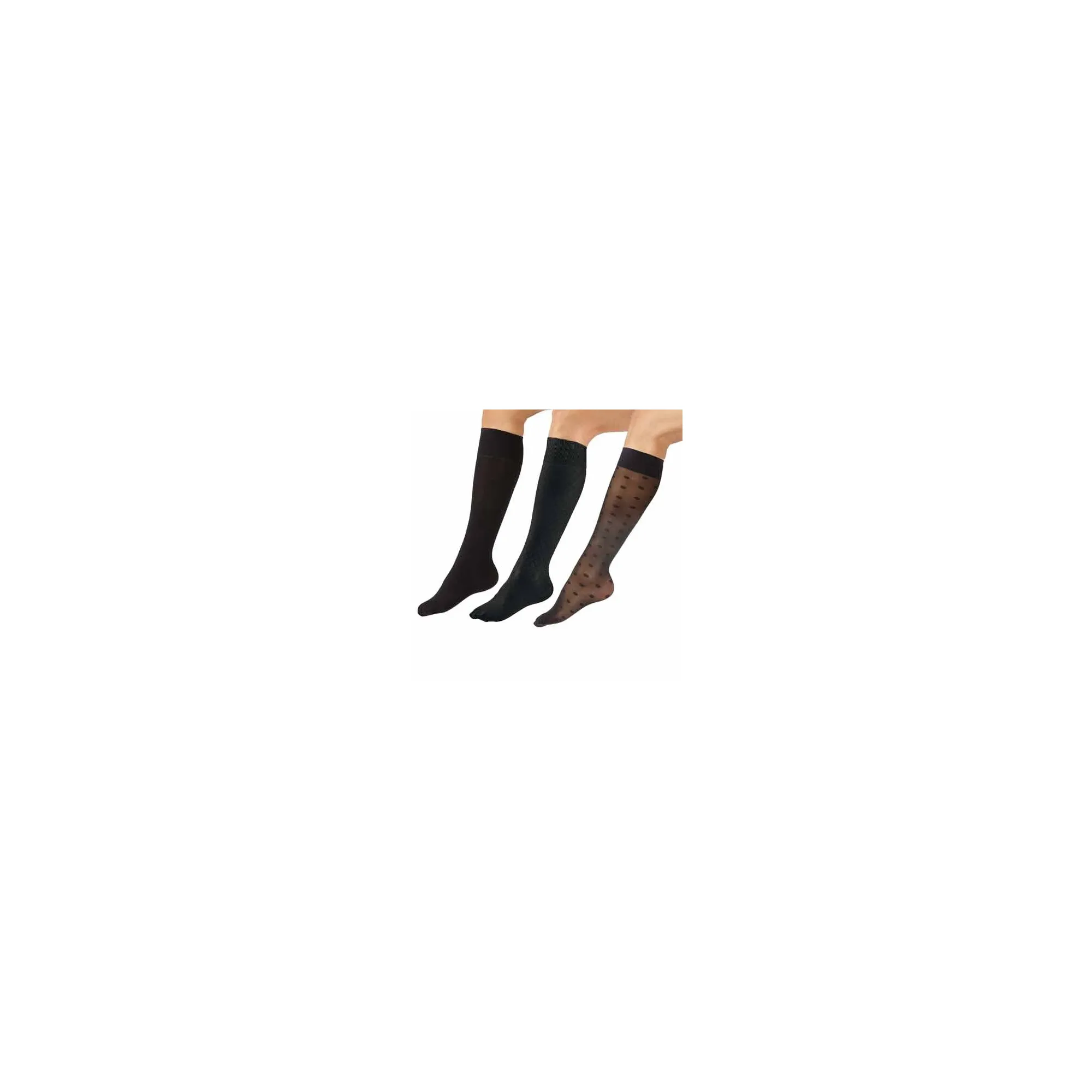Mi-bas de compression noir - les 3 paires