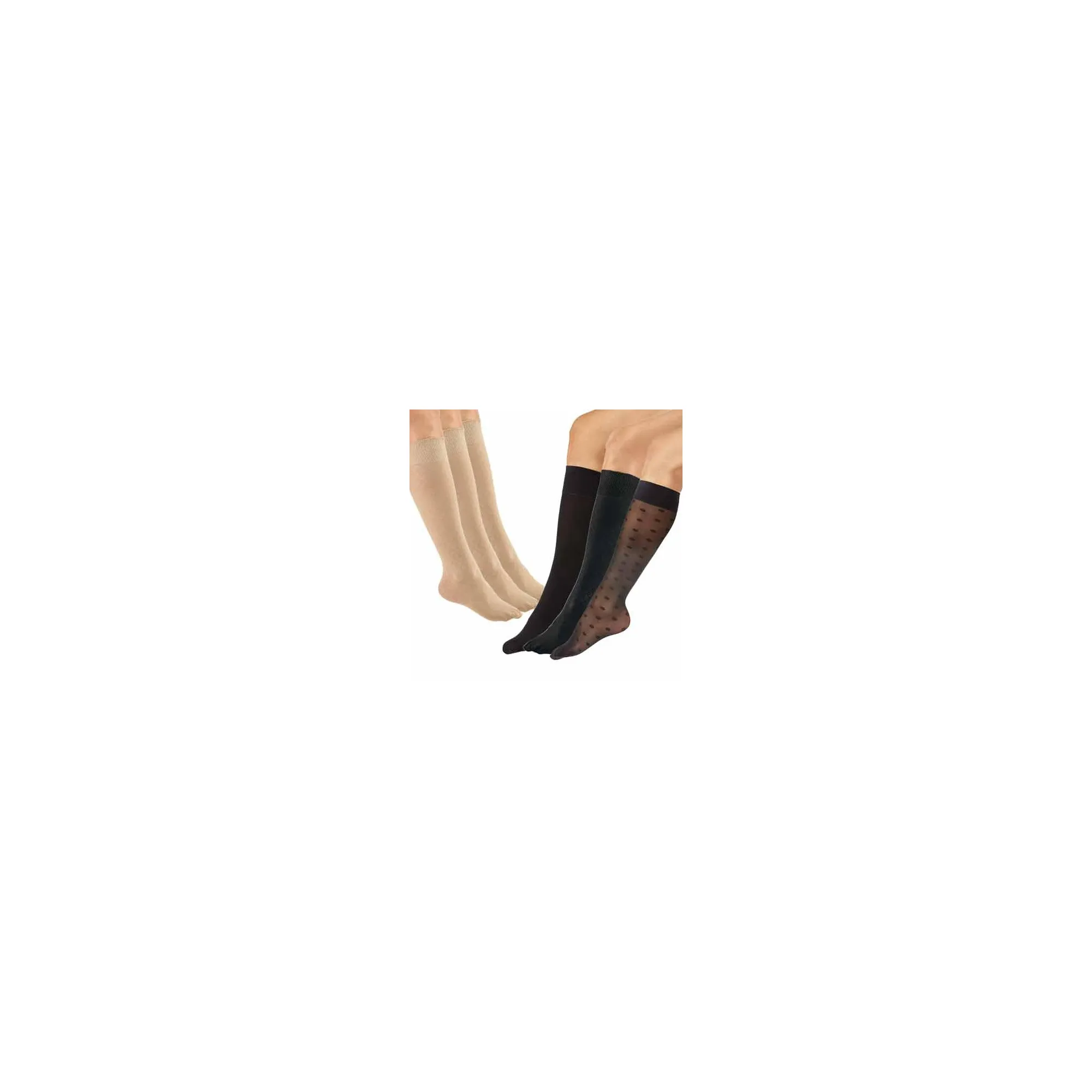 Mi-bas de compression - les 6 paires