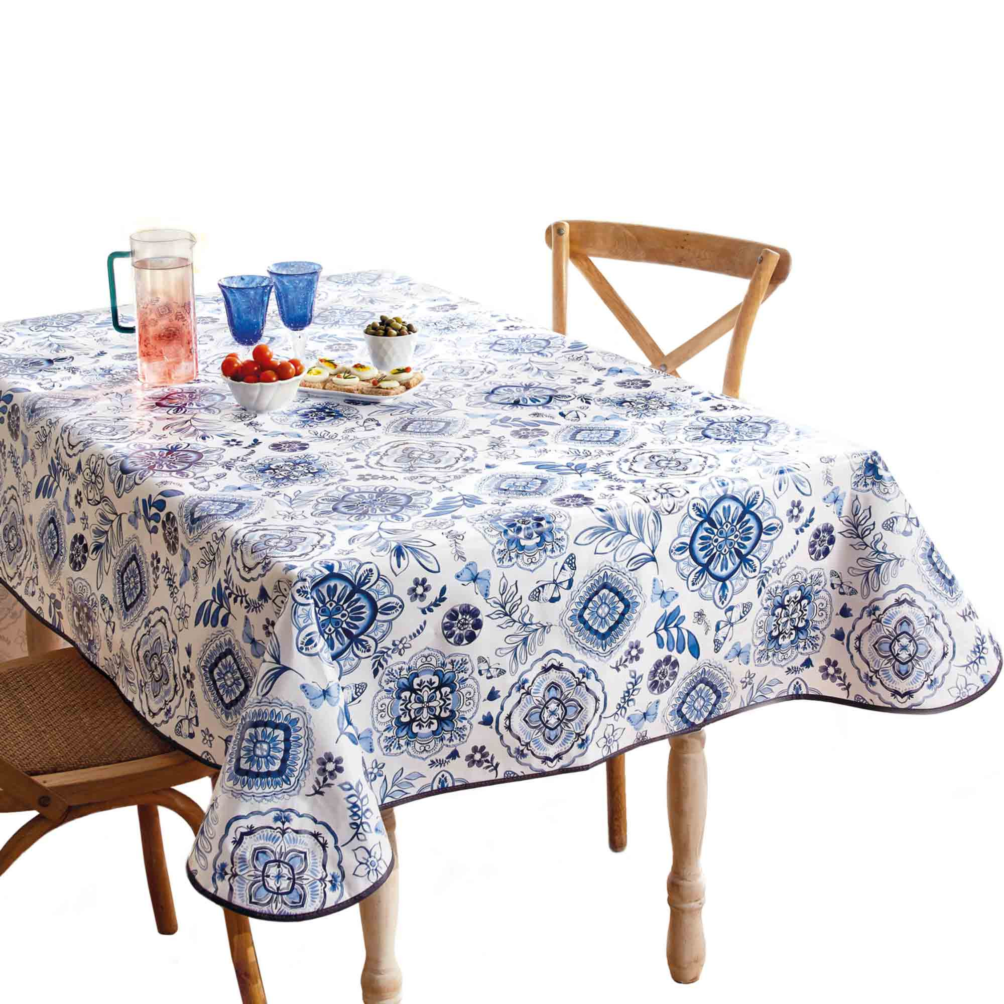 Toile cirée Olivier ronde BlanClarence®