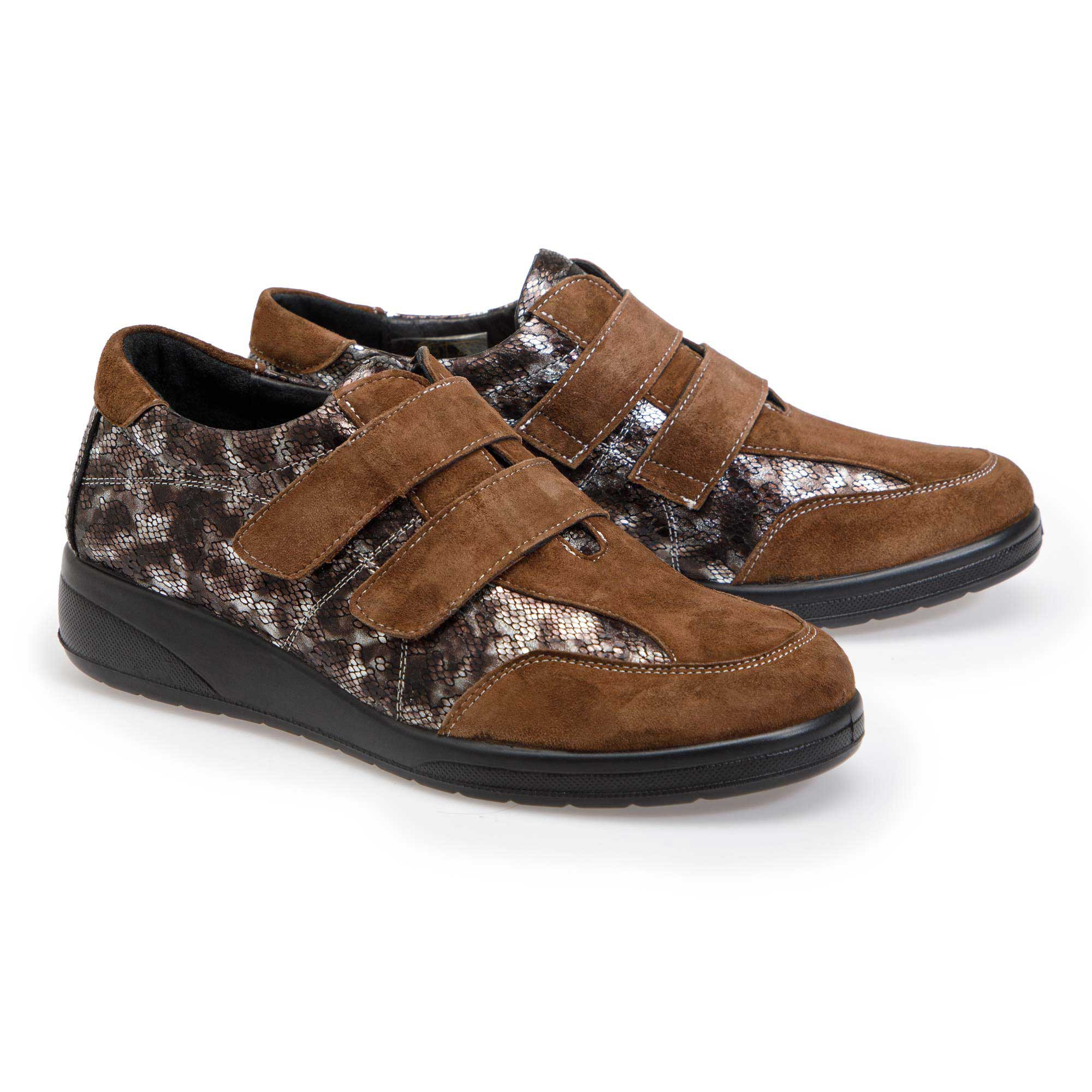 Chaussures scratch cuir irisé